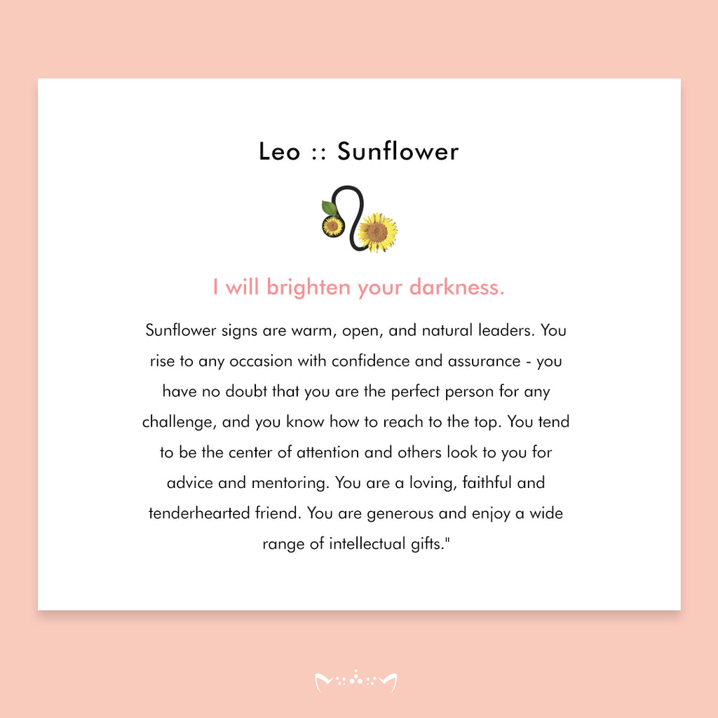 Zodiac Flowers | LEO :: Sunflower – Petite Tiger