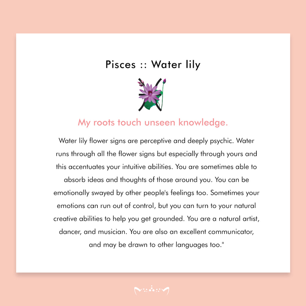 Zodiac Flowers | PISCES :: Water Lily – Petite Tiger